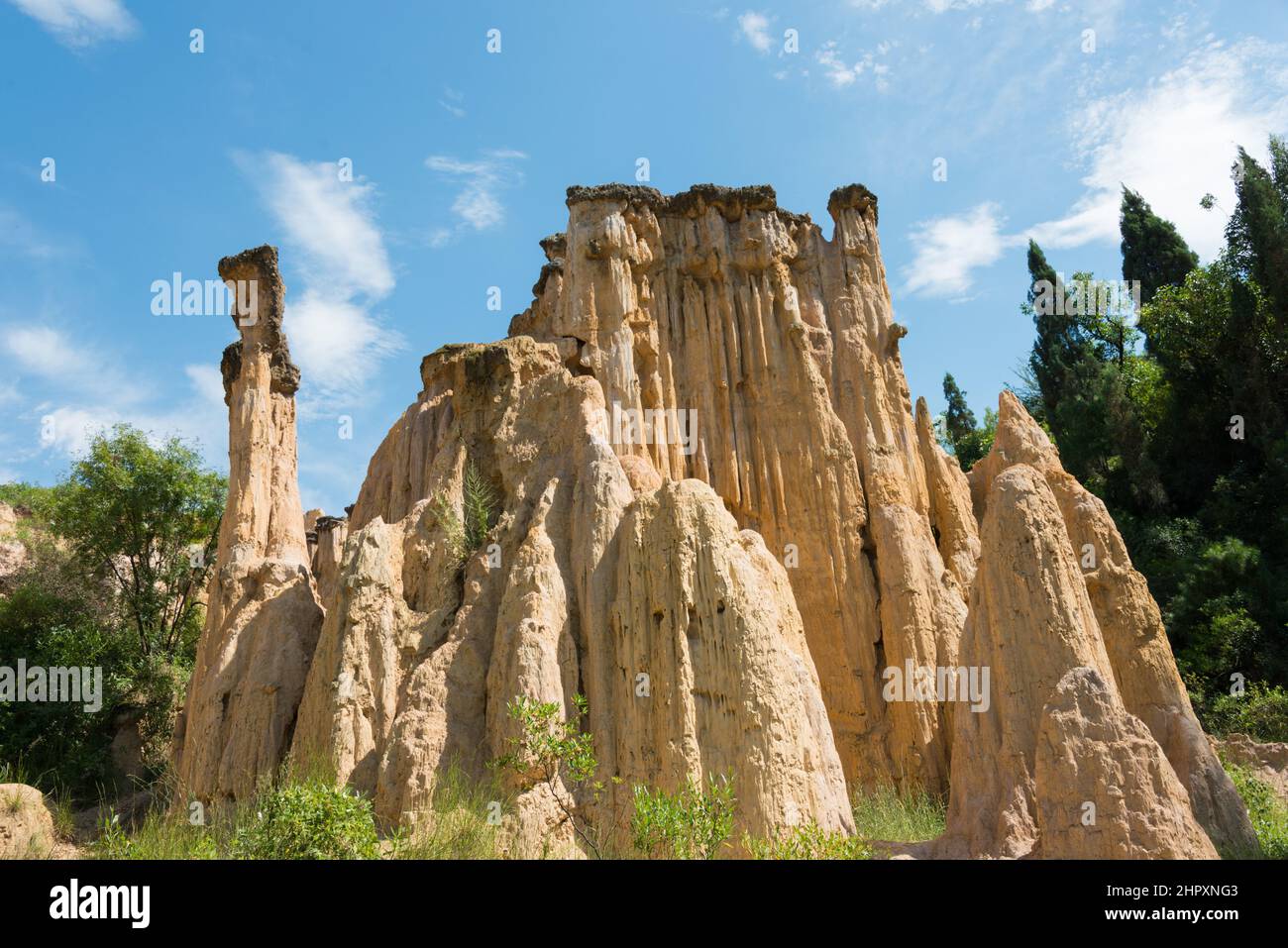 SICHUAN, CHINA - Huanglian Earth Forest. a famous landscape in Xichang ...