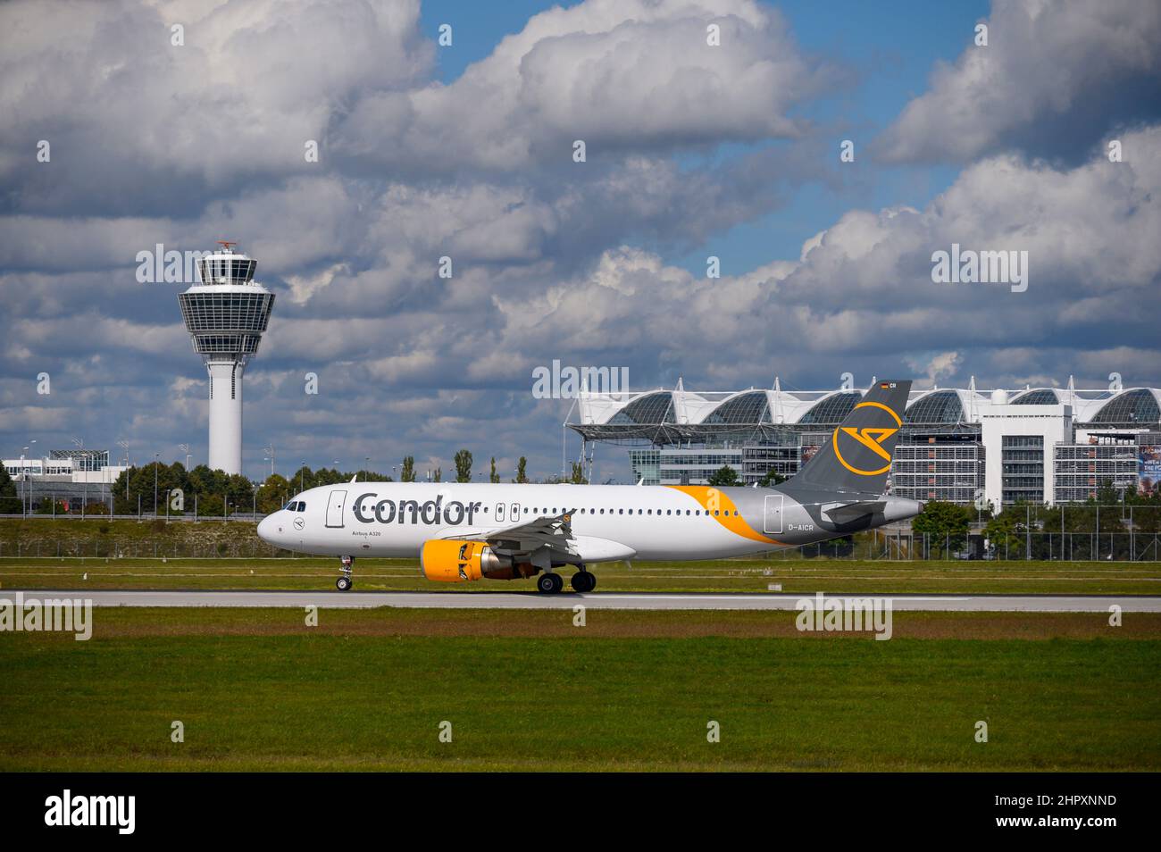 Munich, Germany - September 30. 2021 : Condor Airbus A320-214 with the ...