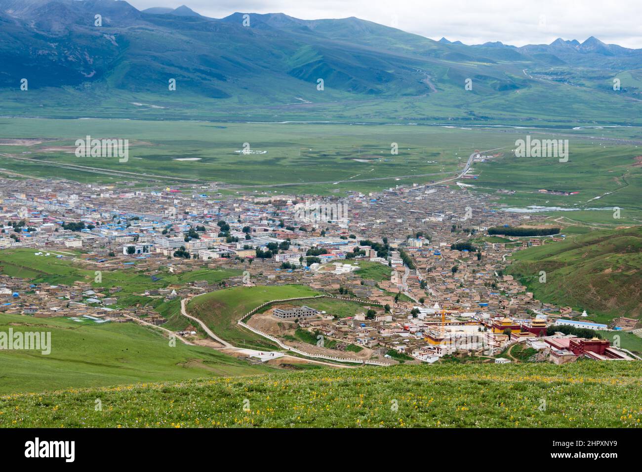 LITANG, CHINA - Grasslands at Litang town. a famous Tibetan town of ...