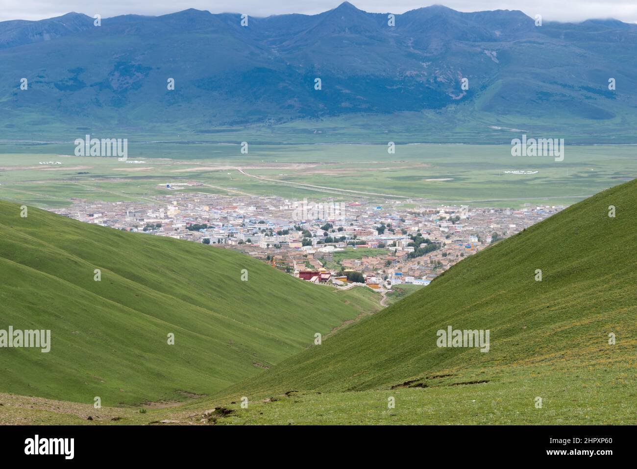 LITANG, CHINA - Grasslands at Litang town. a famous Tibetan town of ...