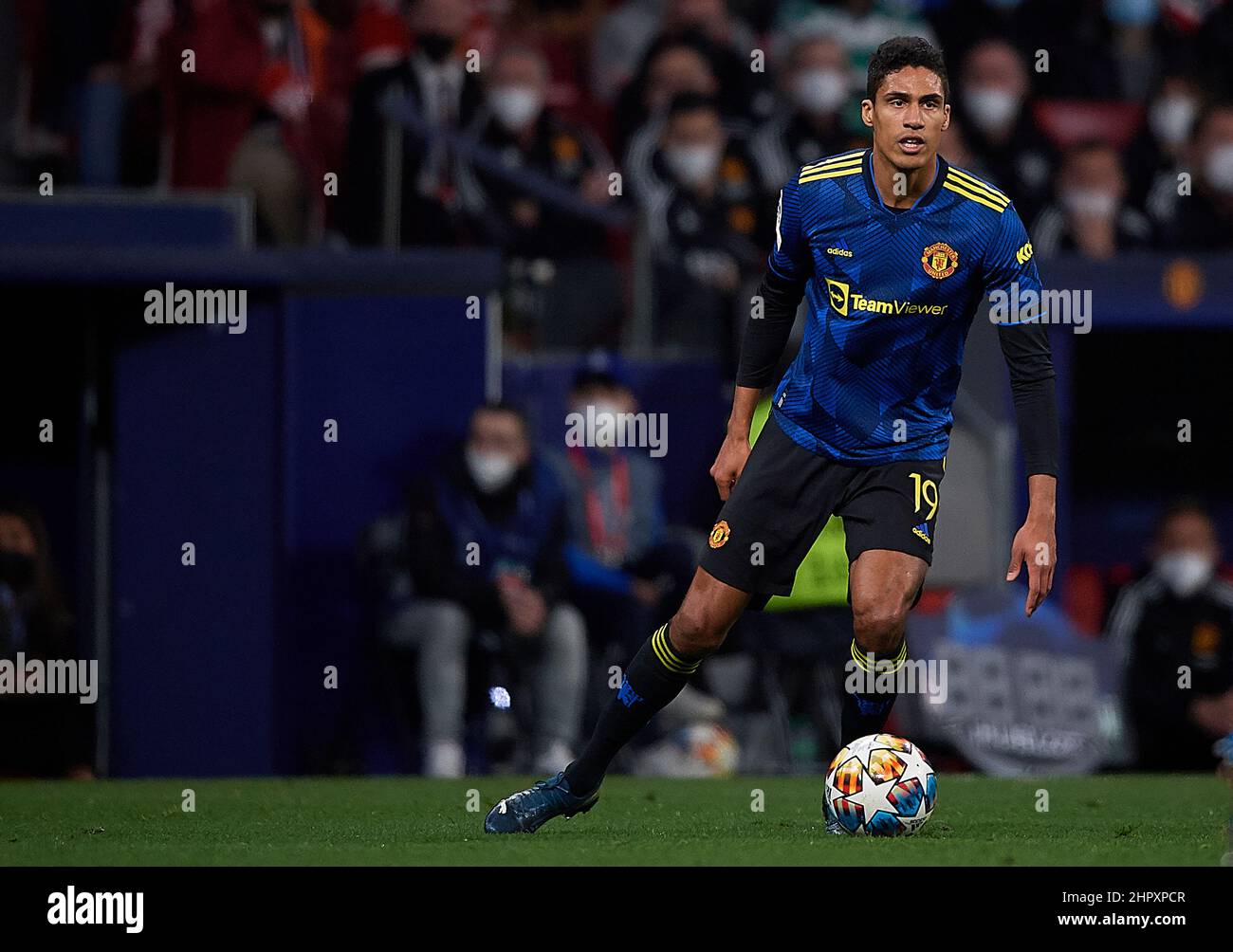 MADRID, SPAIN - FEBRUARY 23: Raphael Varane of Manchester United in ...