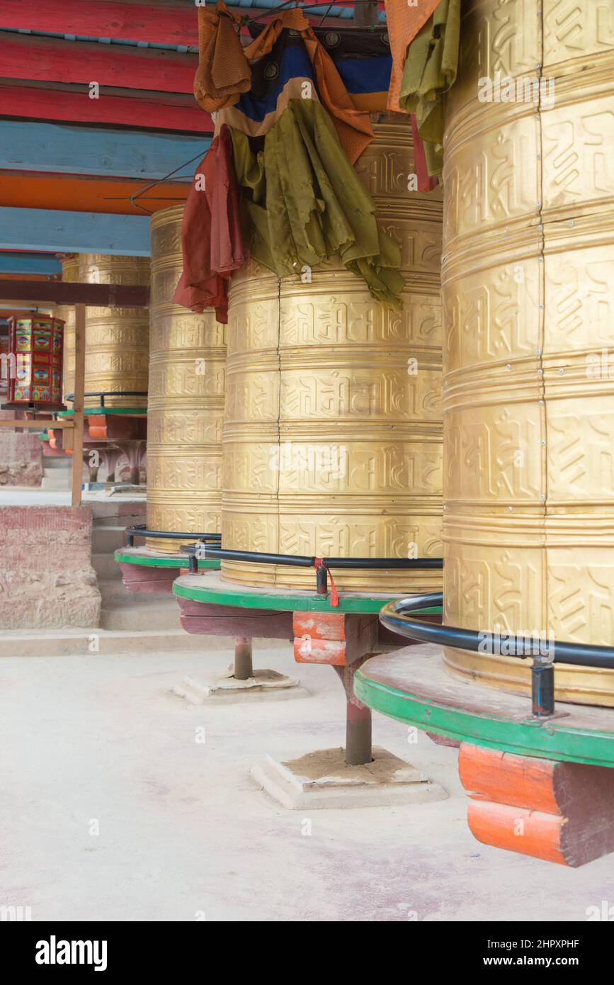 LUHUO, CHINA - Mani wheel at Shouling Temple. a famous Lamasery in ...
