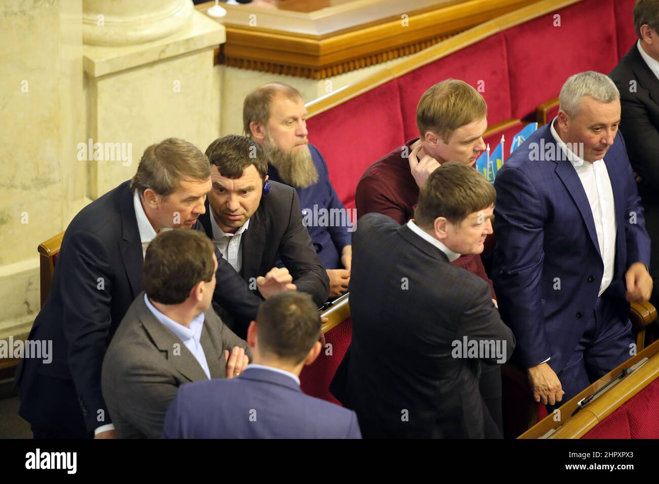 KYIV, UKRAINE - FEBRUARY 23, 2022 - MPs attend an extraordinary sitting ...