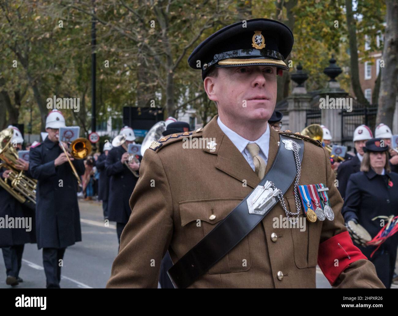 British Army Officer marching with the Salvation Army at the Lord Mayor ...