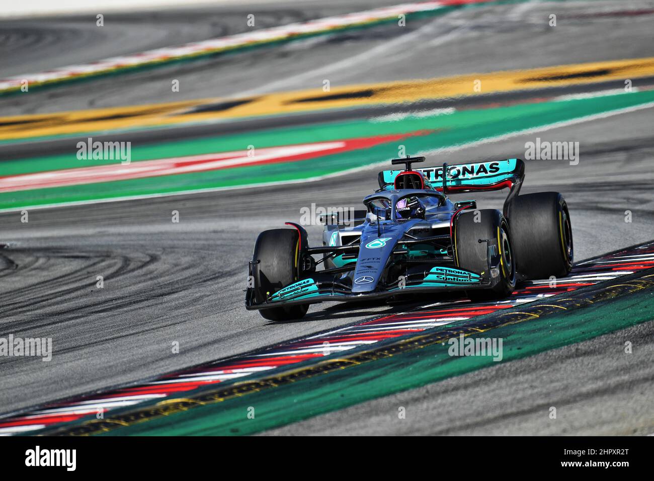 Barcelona, Spain. 24th Feb, 2022. Lewis Hamilton (GBR) Mercedes AMG F1 ...