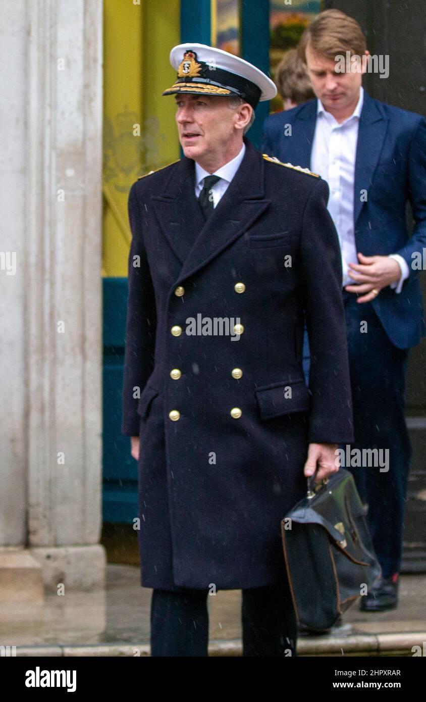 London, England, UK. 24th Feb, 2022. Chief of Defence Staff Admiral Sir ...
