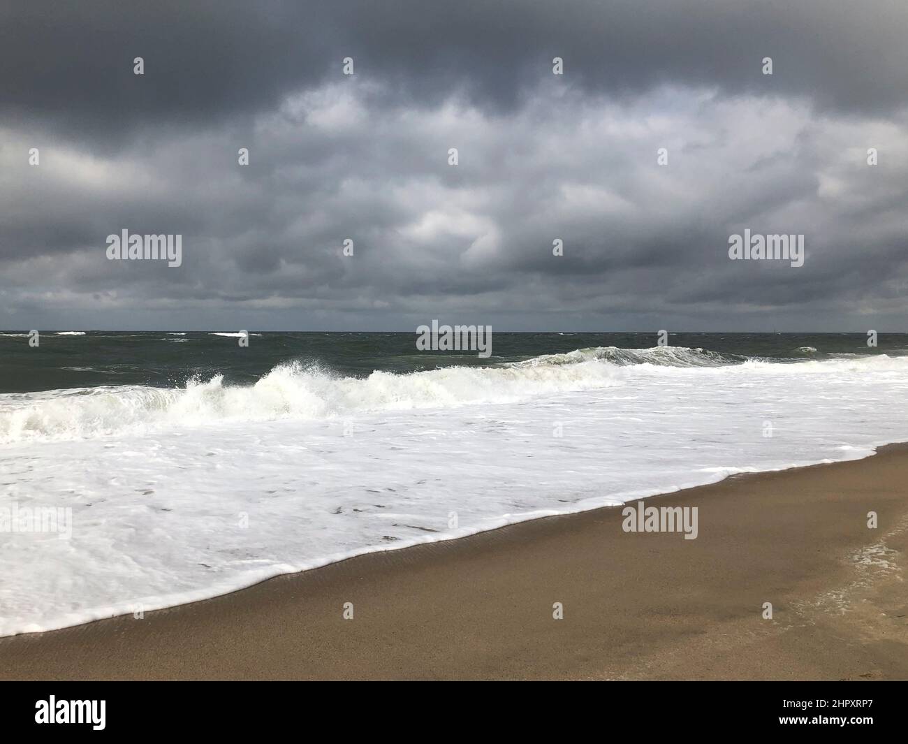 scenic autumn sandy beach with waves and dunes in Sylt, Germany Stock ...