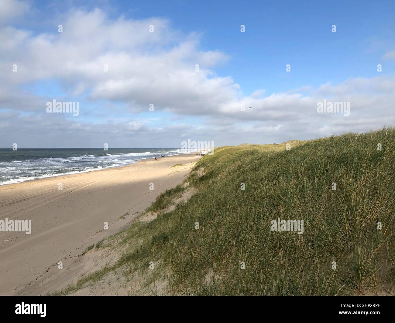 scenic autumn sandy beach with waves and dunes in Sylt, Germany Stock ...