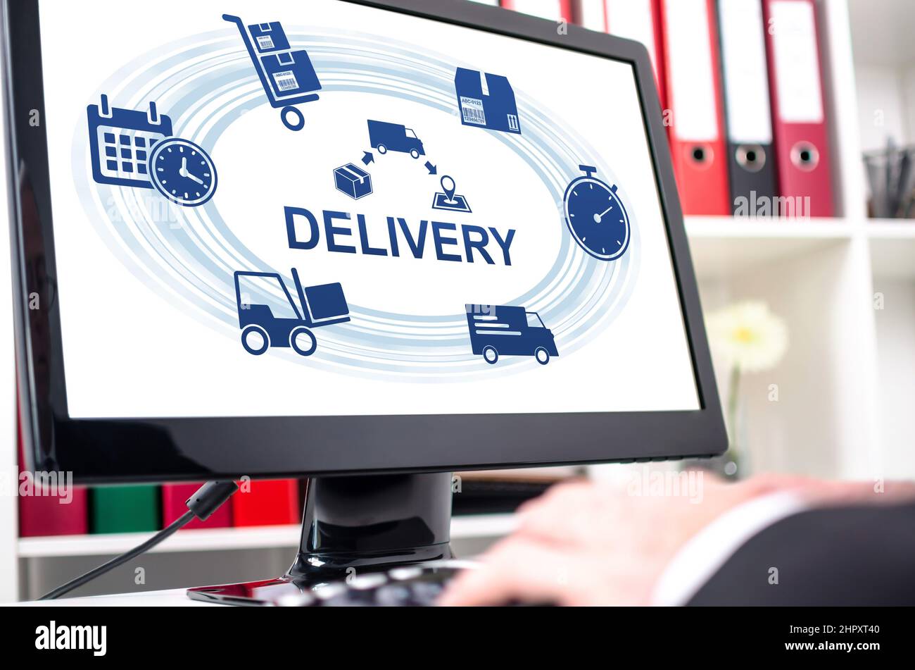 Delivery concept shown on a computer screen Stock Photo - Alamy
