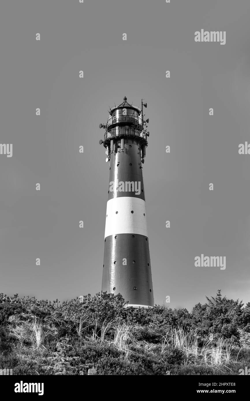 lighthouse of Hoernum on Sylt island, Germany. Landmark, tourist ...