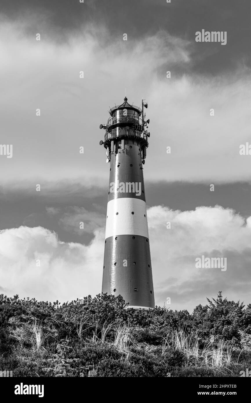 lighthouse of Hoernum on Sylt island, Germany. Landmark, tourist ...