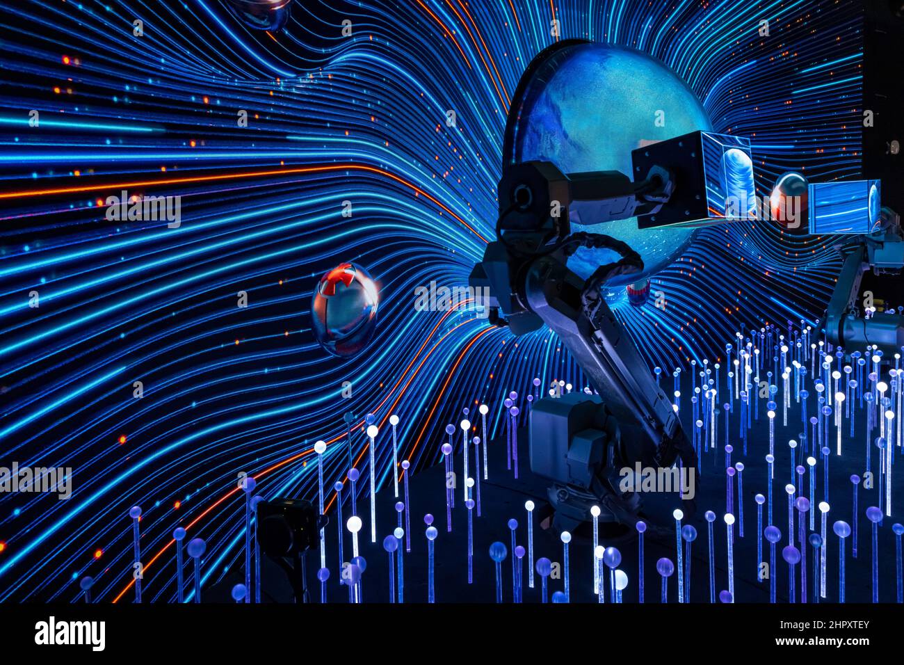 The colourful robot in the Russia Pavilion in the Mobility district at ...