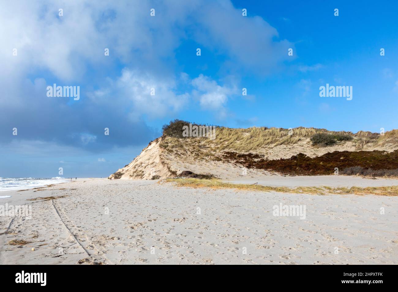scenic dune landscape with beach at ocean North sea in Sylt, Germany ...
