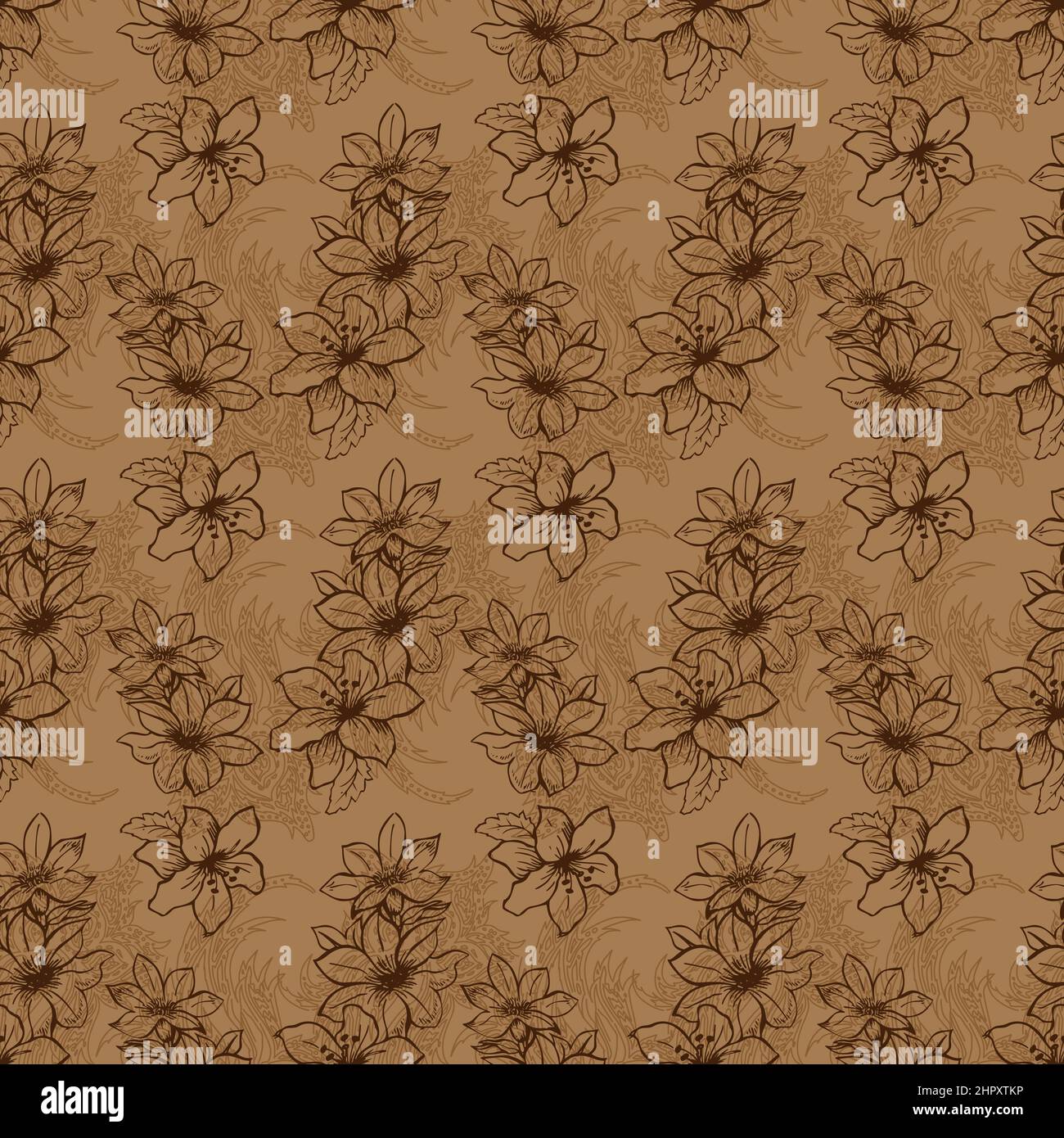 Beautiful flower collection seamless pattern of vintage floral ...