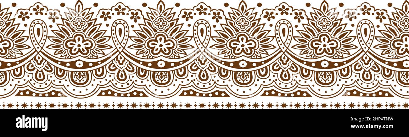 Ornate paisley banner floral design Stock Photo - Alamy