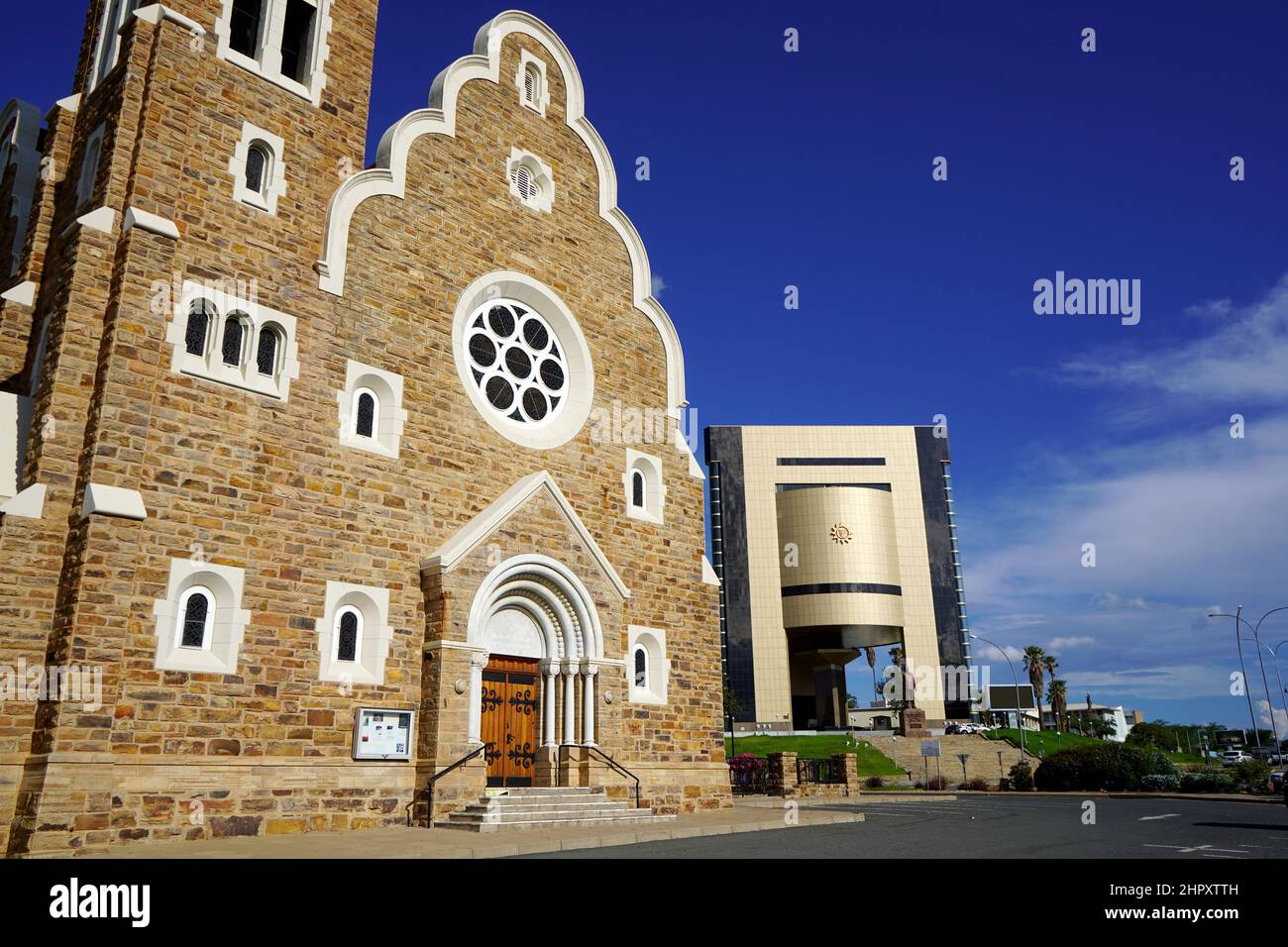 Landmark building of Christus Kirche, or Christ Church in Windhoek ...