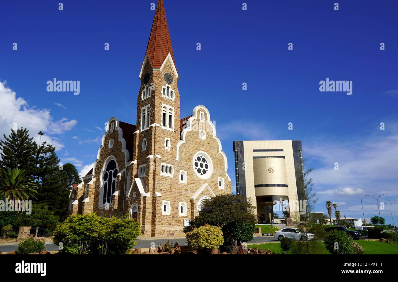 Landmark building of Christus Kirche, or Christ Church in Windhoek ...