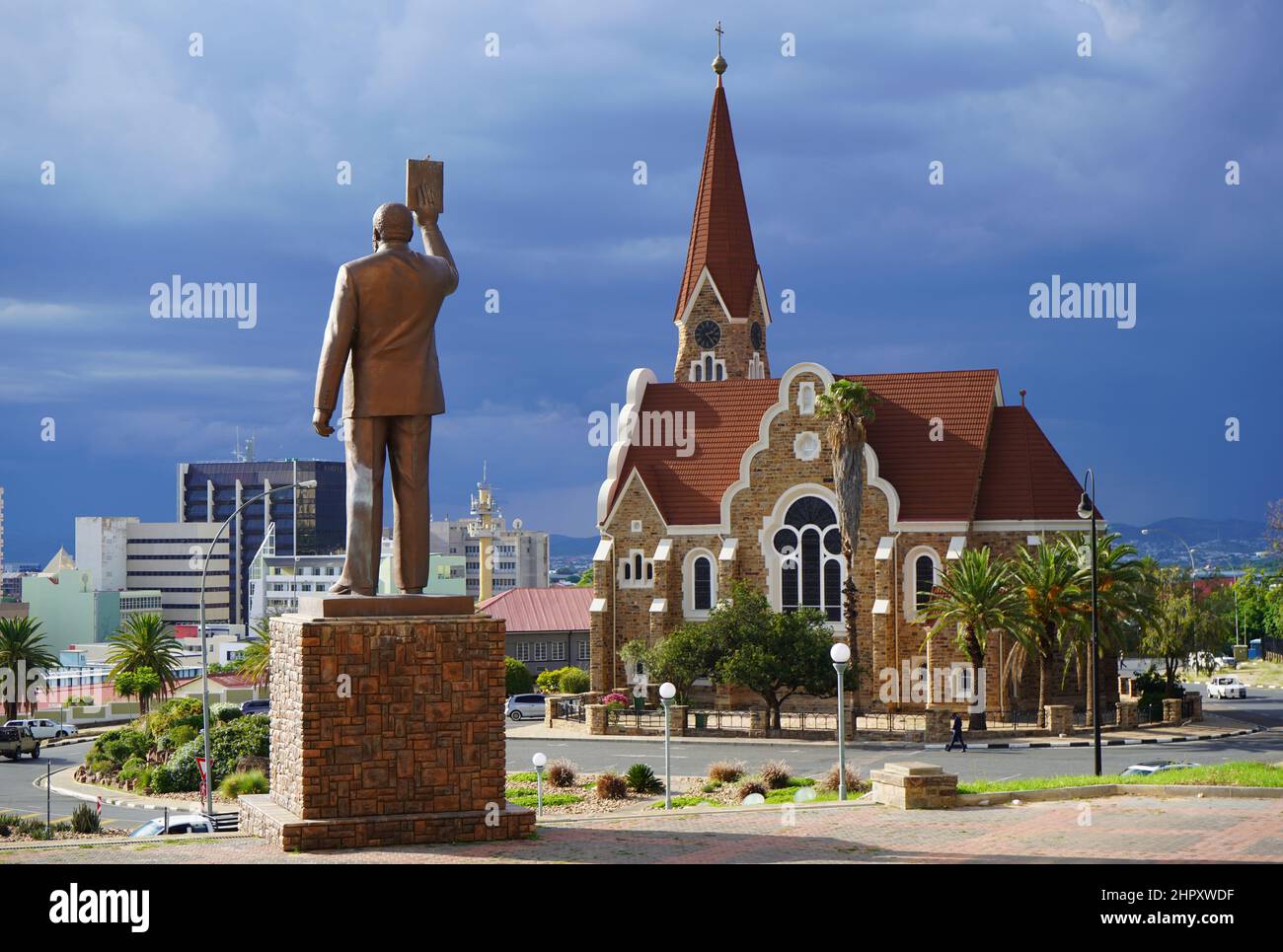 12 February 2022 - Windhoek, Namibia : Landmark building of Christus ...
