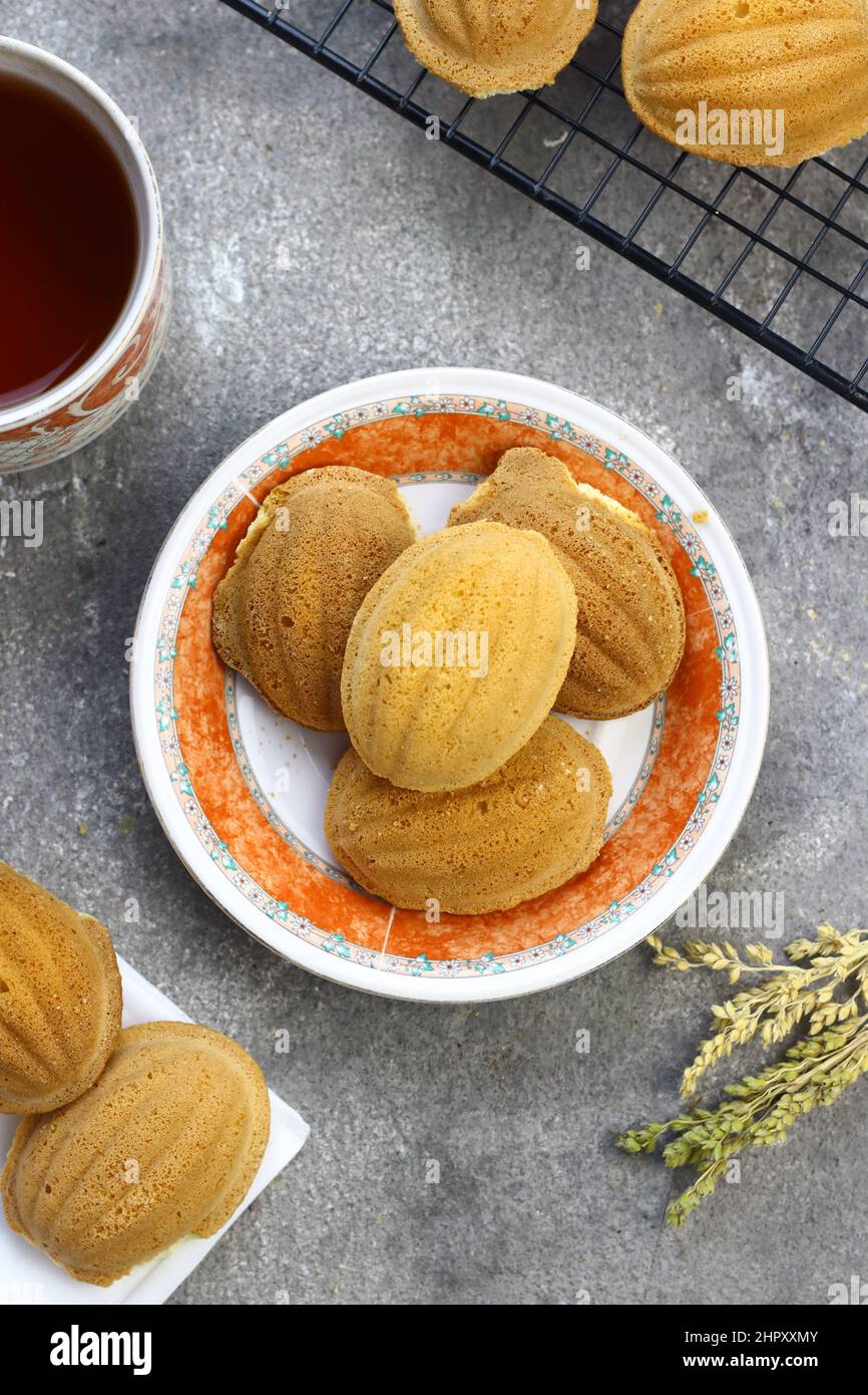 Bolu kering jadul or mini sponge cake, traditional old sponge cake on ...