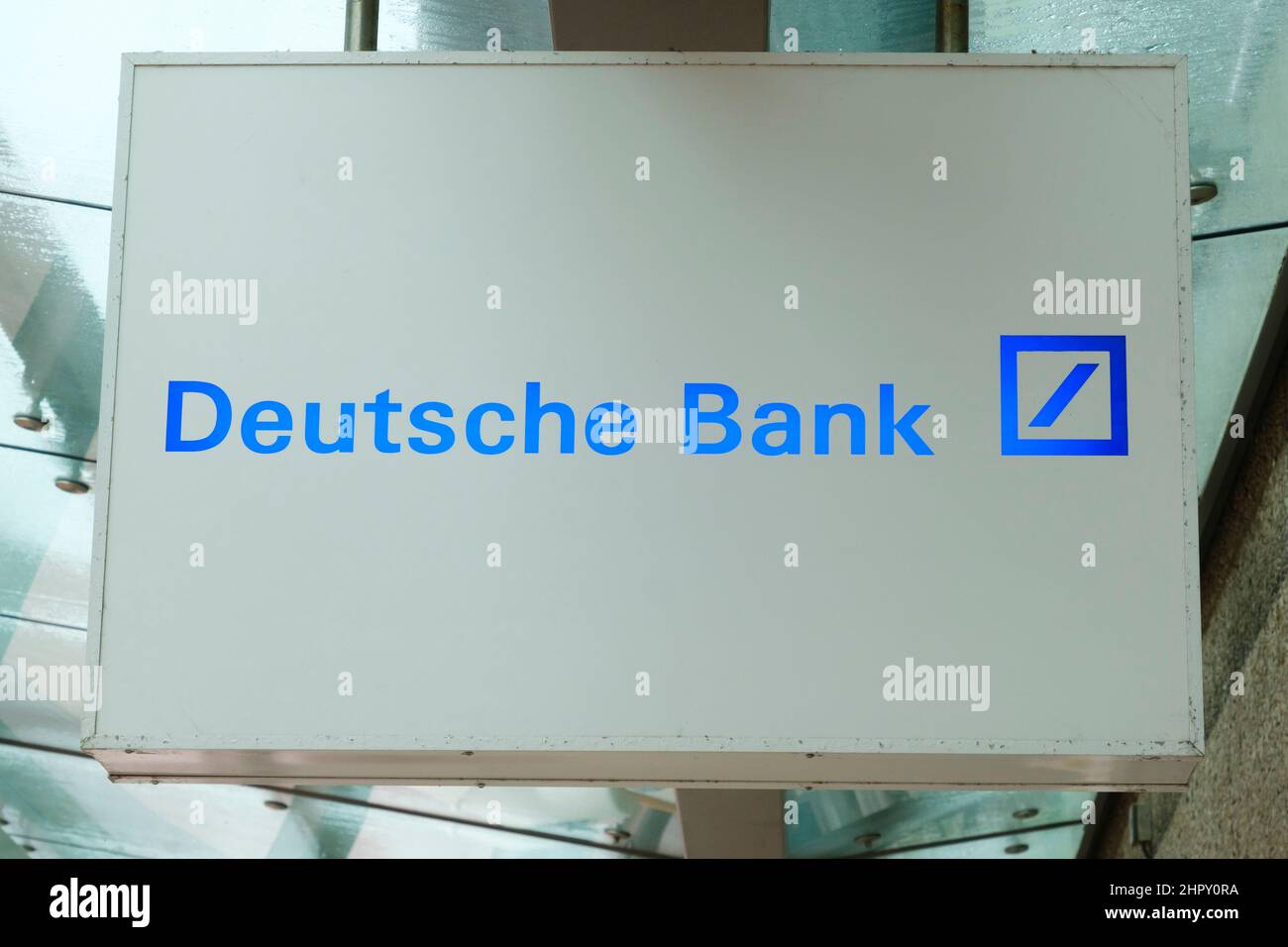 Sign And Logo Of Deutsche Bank Stock Photo - Alamy