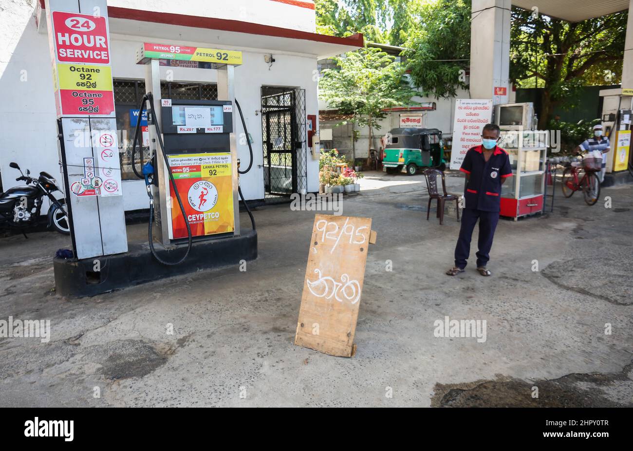 February 24, 2022, colombo, western, Sri Lanka: A petrol station is ...