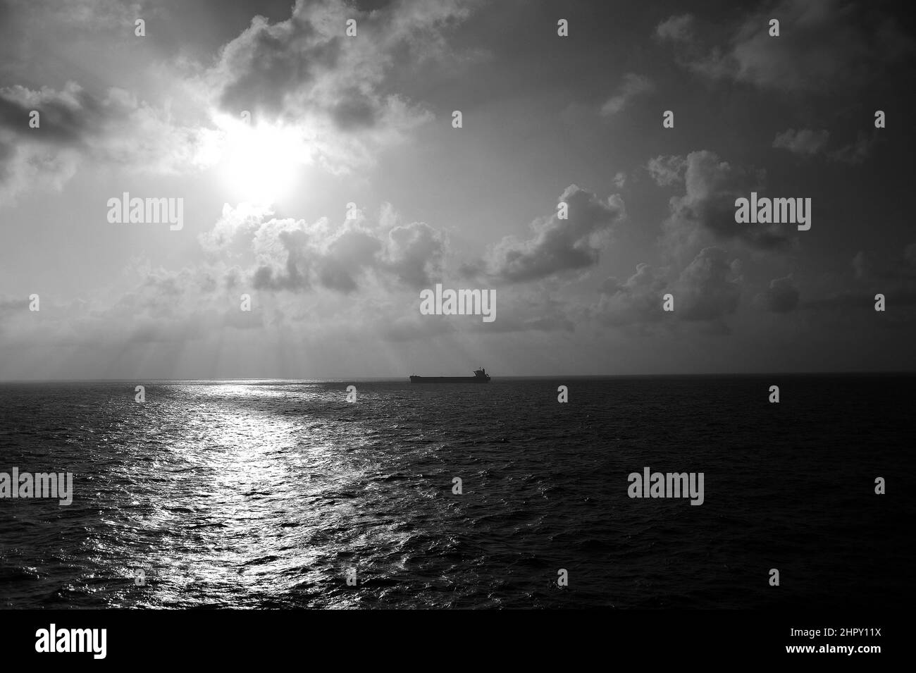 The "Frontier Discovery" in the North Sea. A Bulk Carrier, overall ...