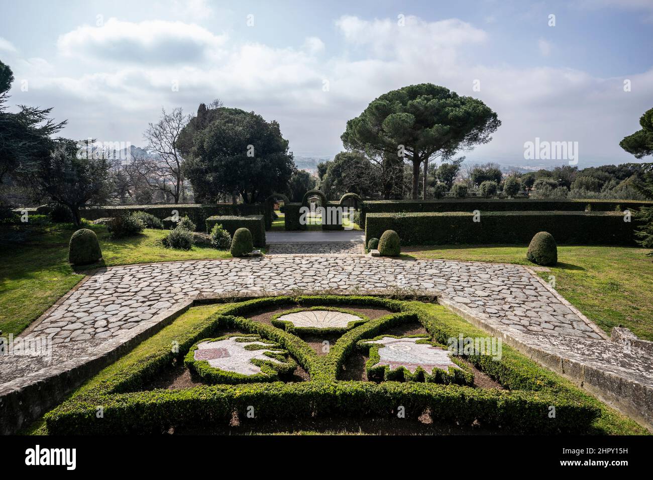 the gardens of the Apostolic palace, summer residence of the Popes ...