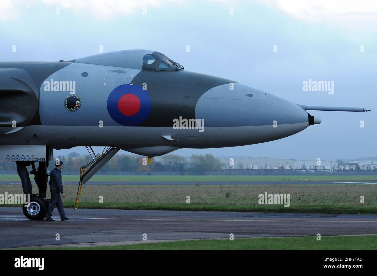Re-enactors underneath XM655 at Wellesbourne Stock Photo - Alamy