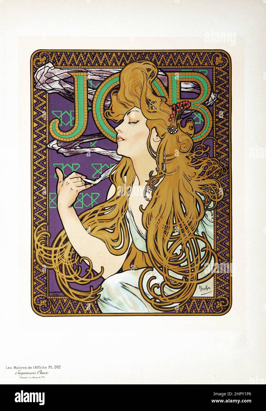 Alphonse Mucha - Job, Les Maitres de l´Affiche, plate 202 - 1898 Stock ...
