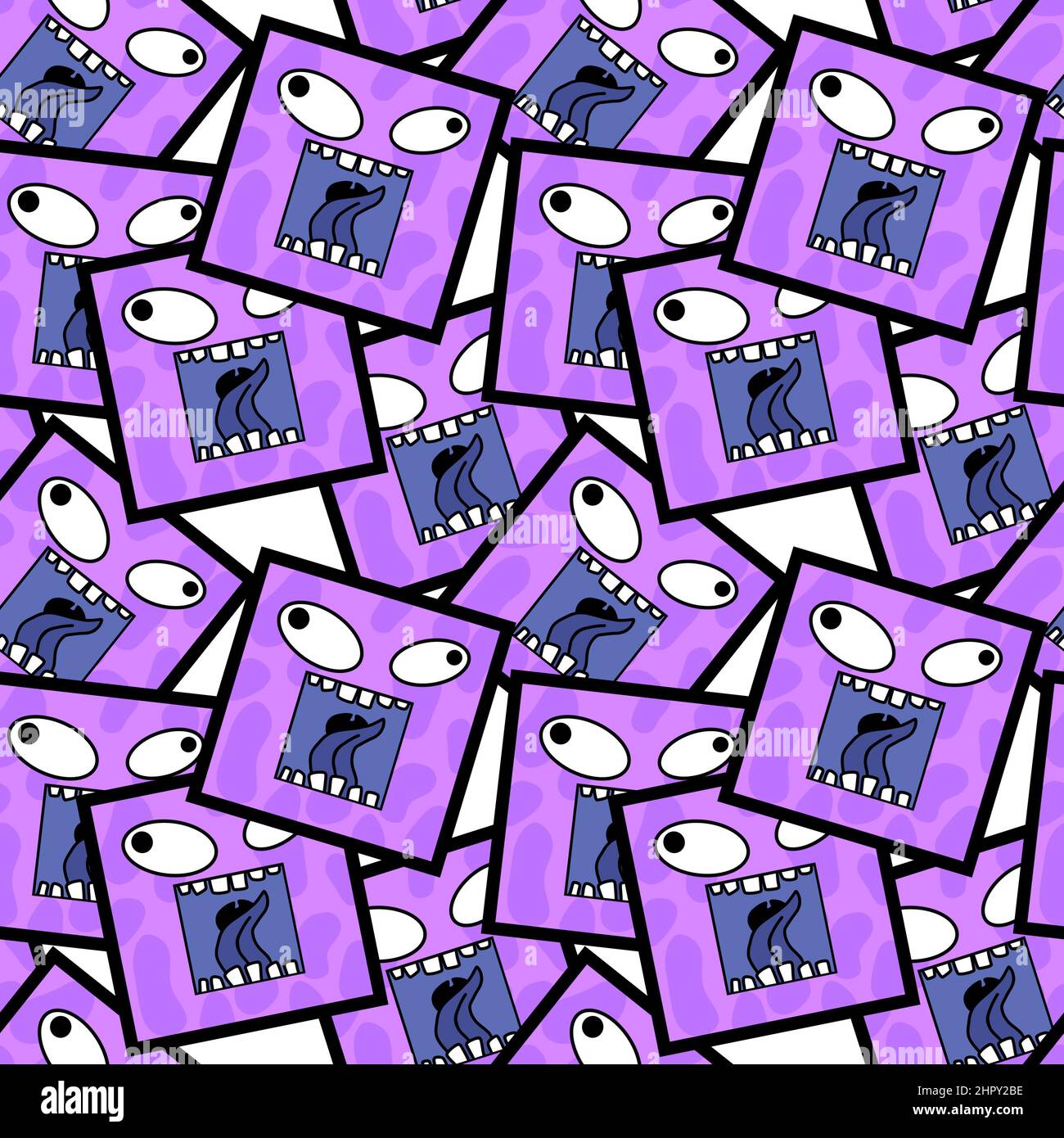 Kids seamless cute monster alien pattern for fabrics and packaging and ...