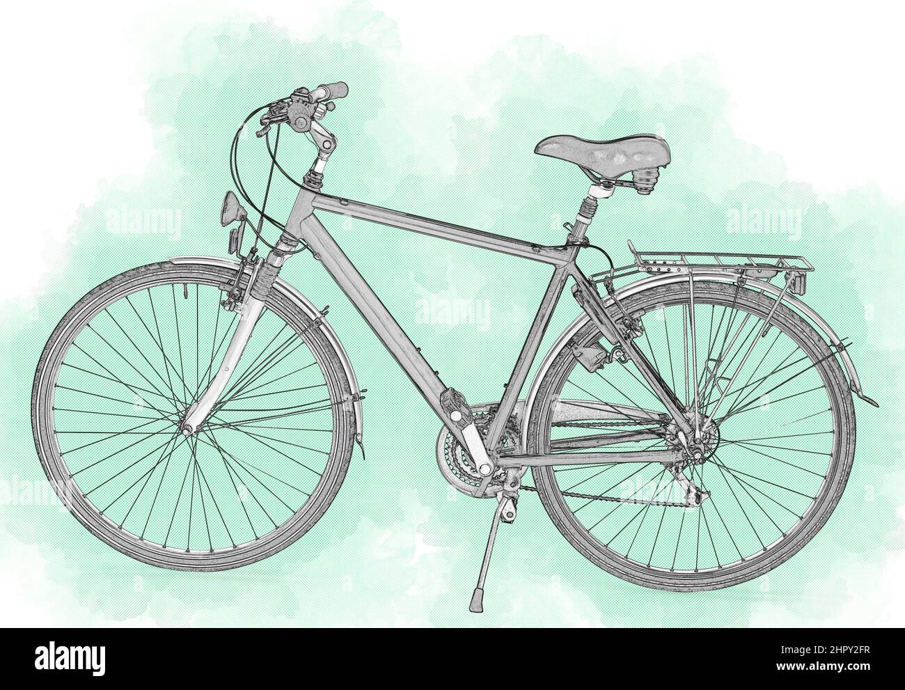 Illustration art of a Side view of a road bike Stock Photo - Alamy