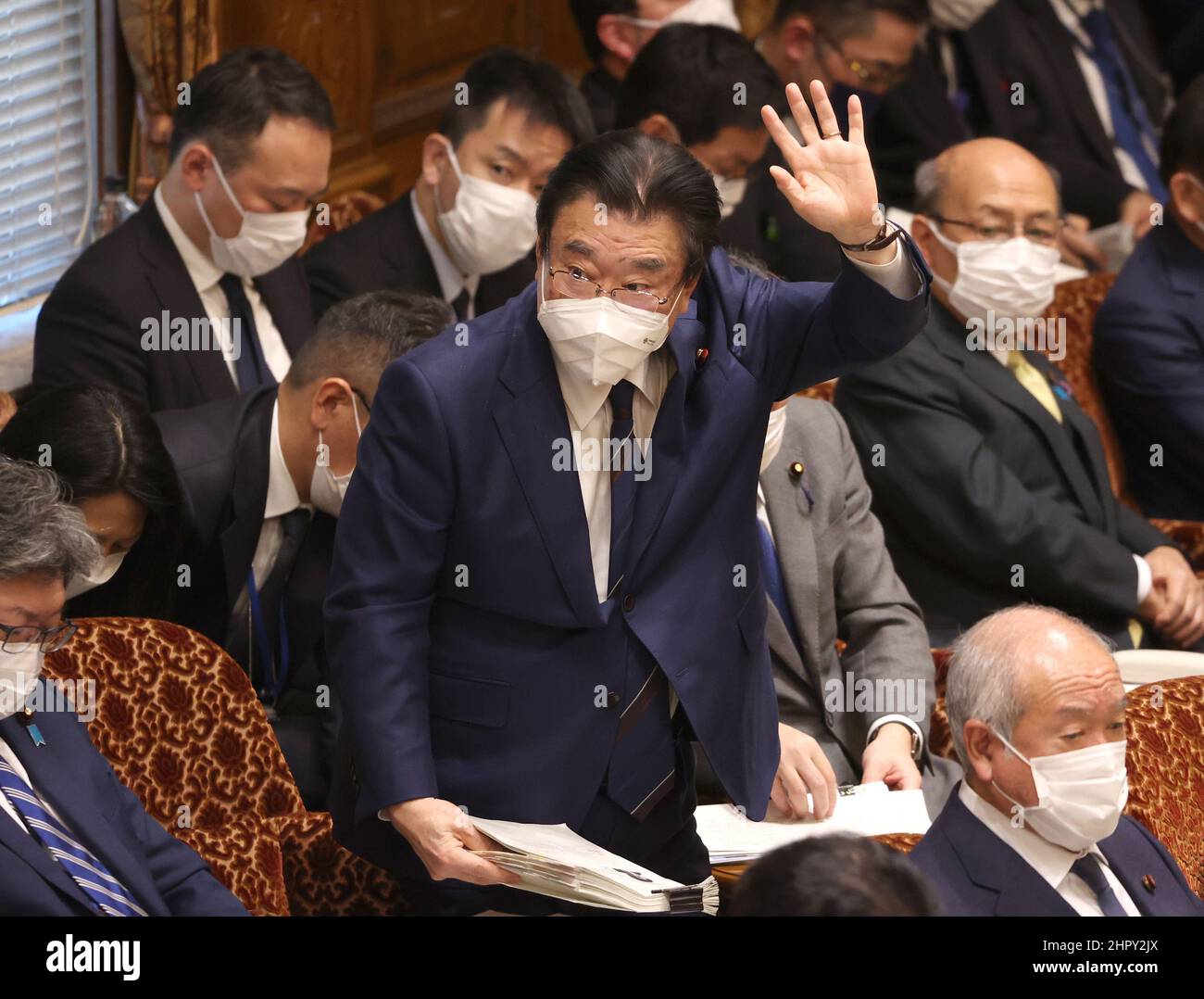 Tokyo, Japan. 24th Feb, 2022. Japanese Health Minister Shigeyuki Goto ...