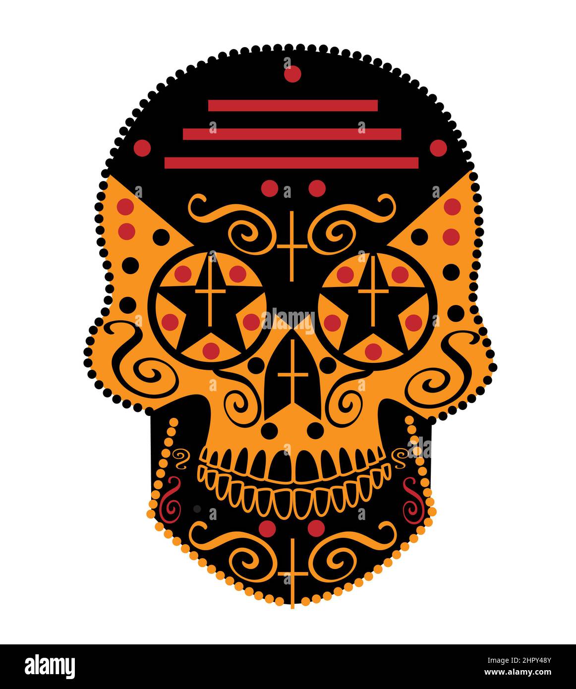 Decorative skull ornament day Cut Out Stock Images & Pictures - Alamy