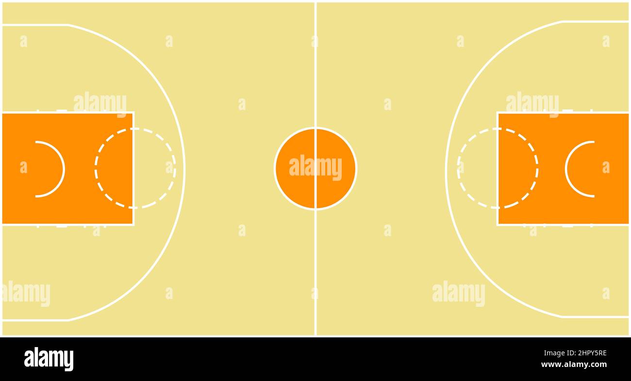 Basketball Court Drawing Colored