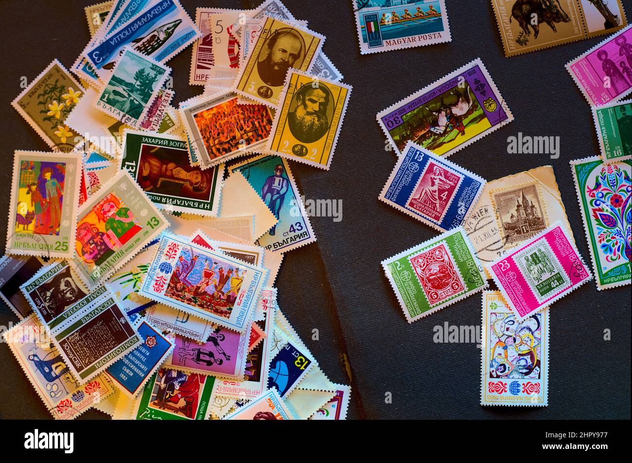 Collection of stamps Stock Photo - Alamy