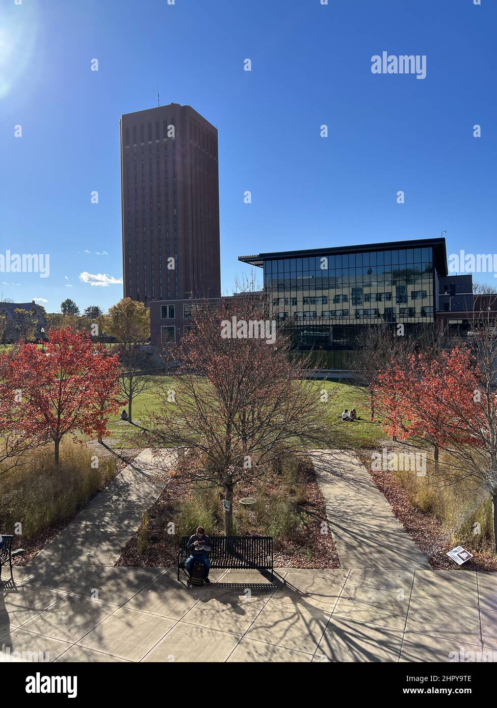 Vertical shot of the beautiful University of Massachusetts, Amherst ...