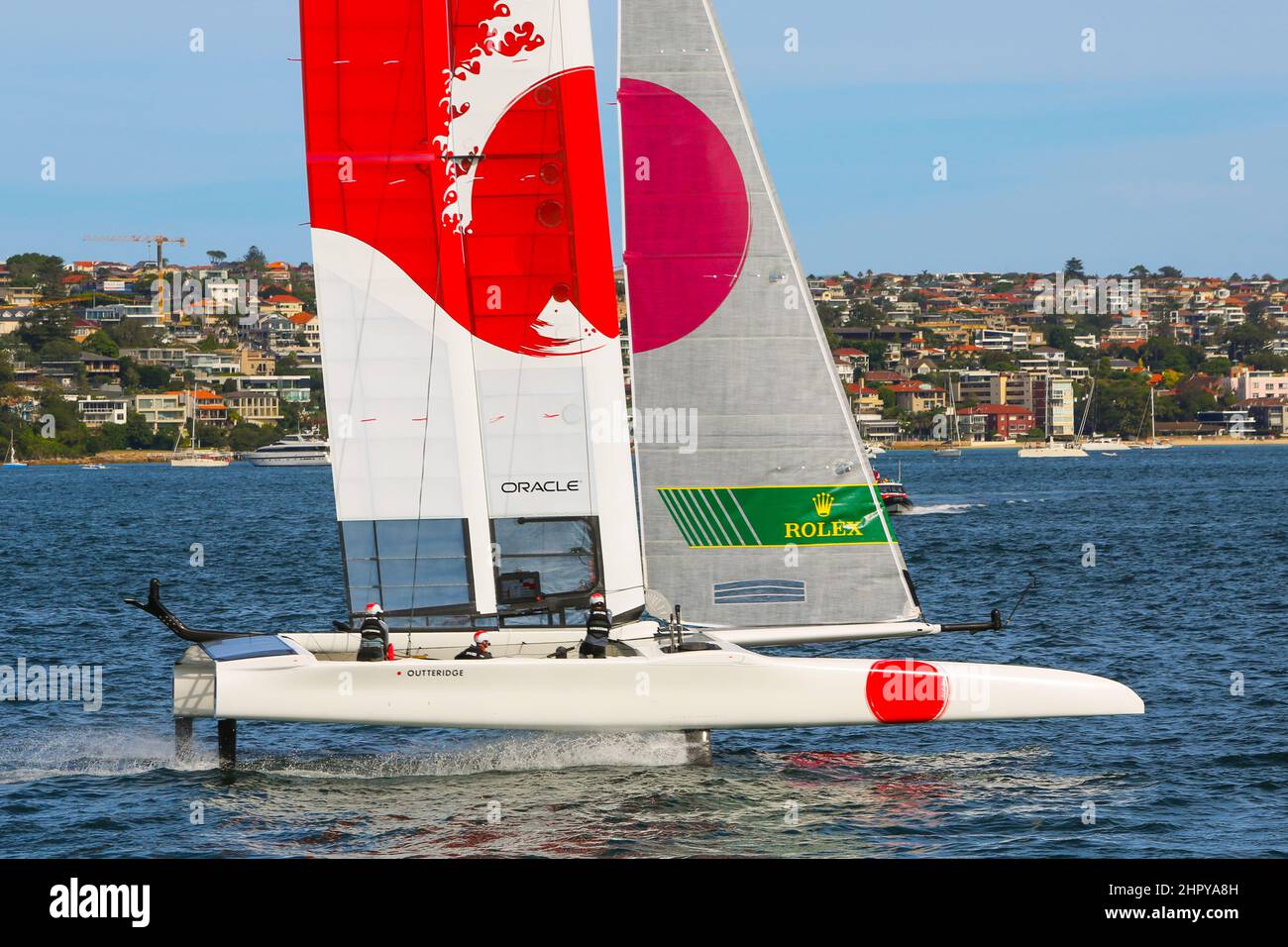Team Oracle Racing in the Sail GP on Sydney Harbour Stock Photo - Alamy