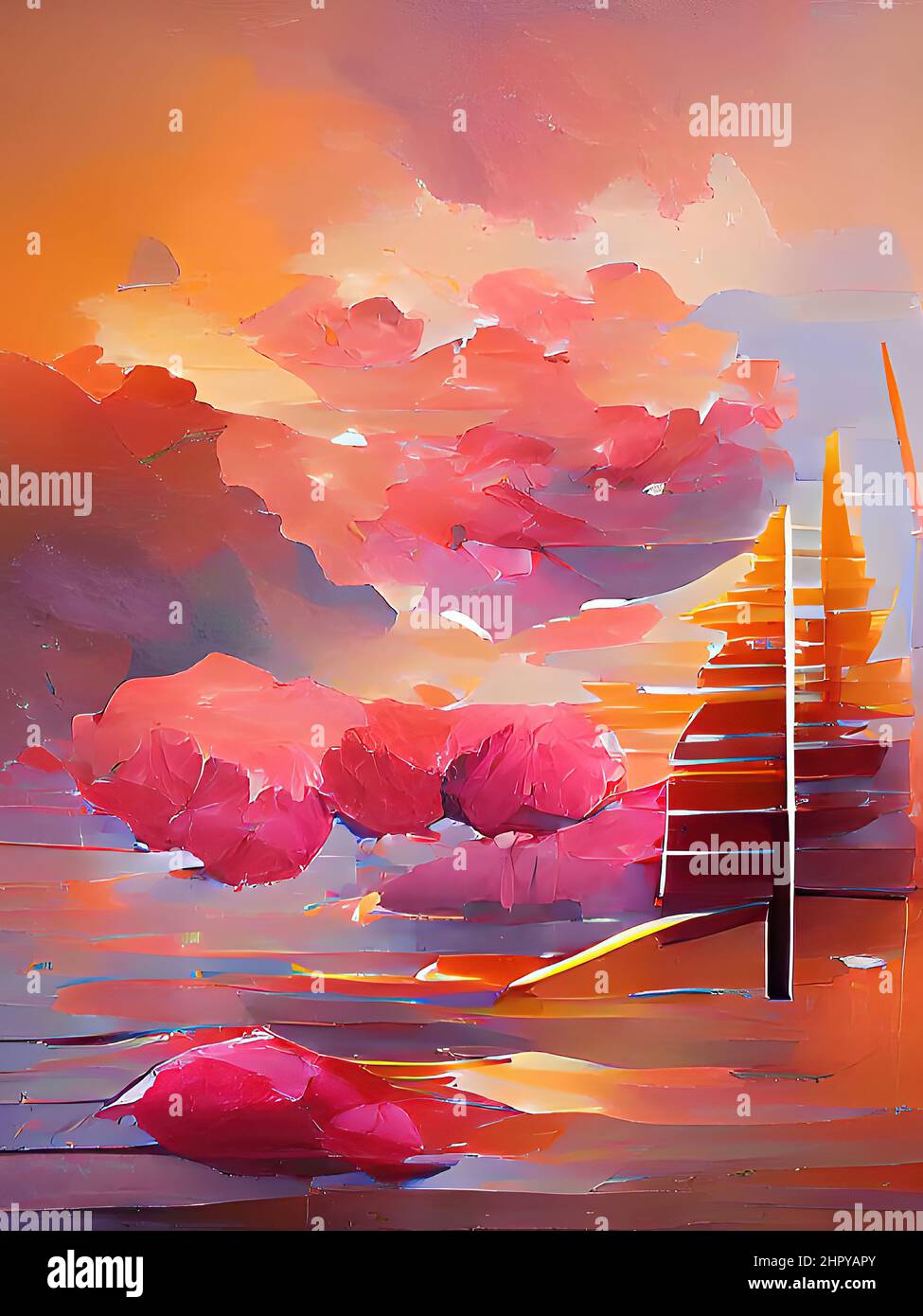 Abstract painting of heavy rain in summer Stock Photo - Alamy