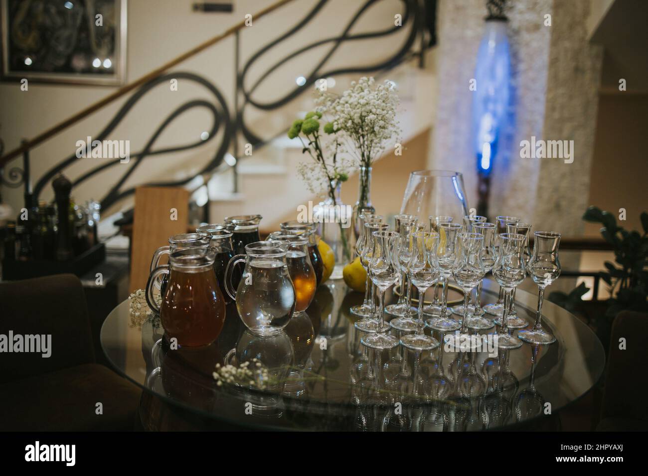 Closeup of a table of drinks design for a wedding ceremony Stock Photo ...
