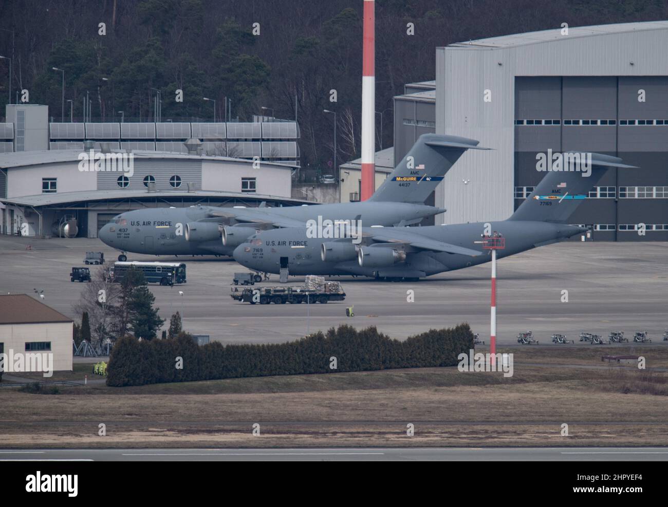Landstuhl, Germany. 24th Feb, 2022. The U.S. Airbase in Ramstein ...