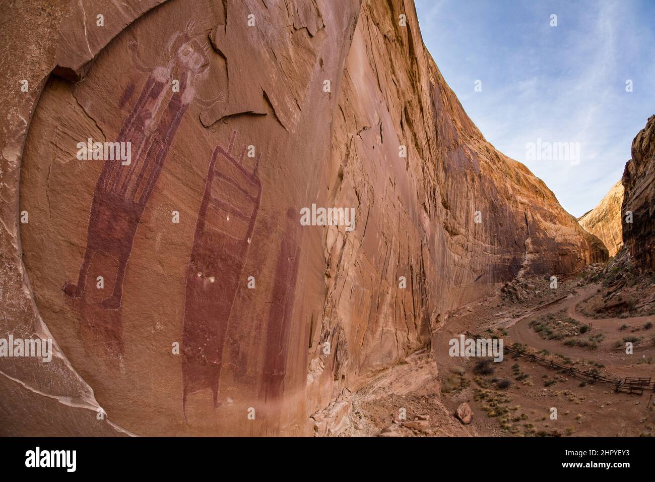 The Barrier Canyon Style pictographs in Black Dragon Canyon on the edge ...