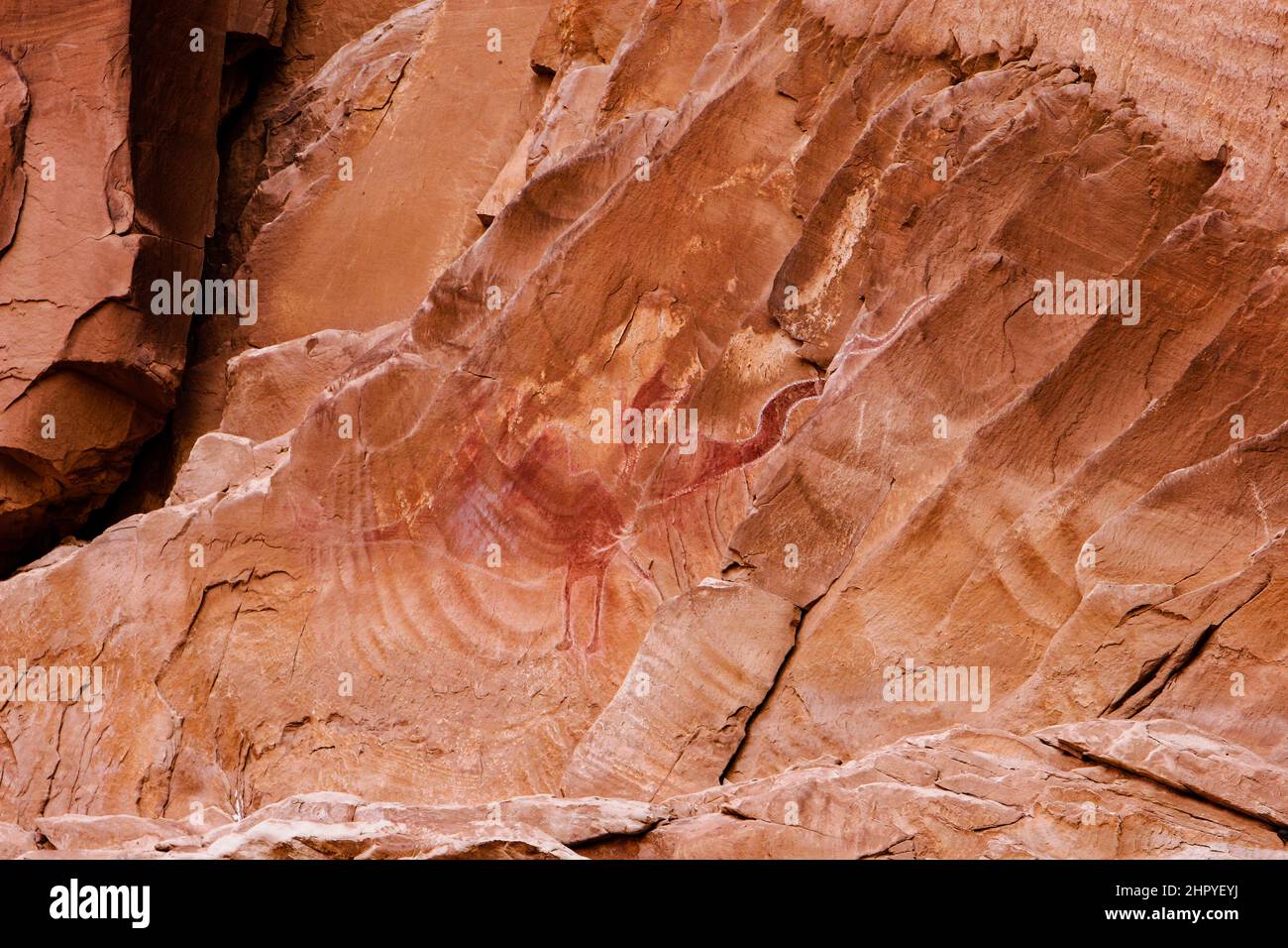 The Barrier Canyon Style pictographs in Black Dragon Canyon on the edge ...