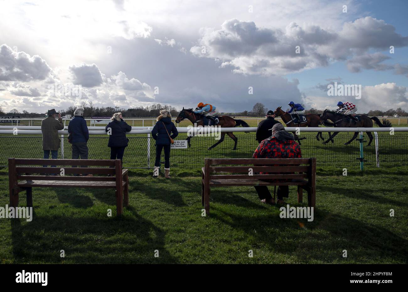 At A Pinch ridden by jockey Jack Quinlan leads on their way to winning ...