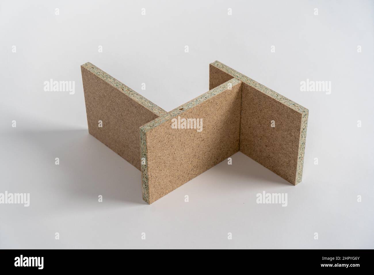 Chipboard building boards on a white background with copy space Stock ...
