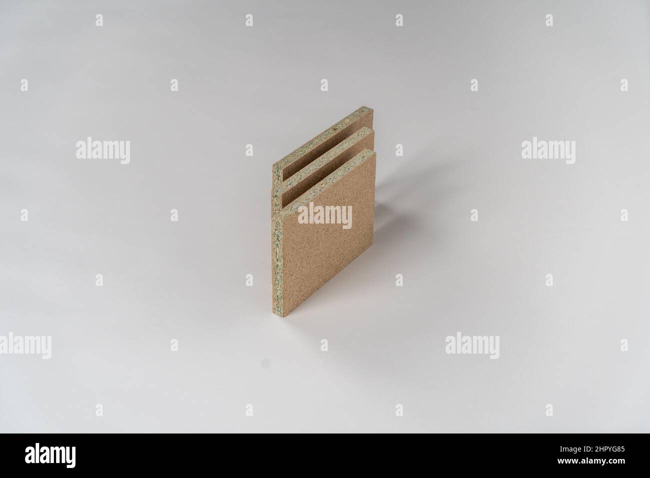 Chipboard building boards on a white background with copy space Stock ...