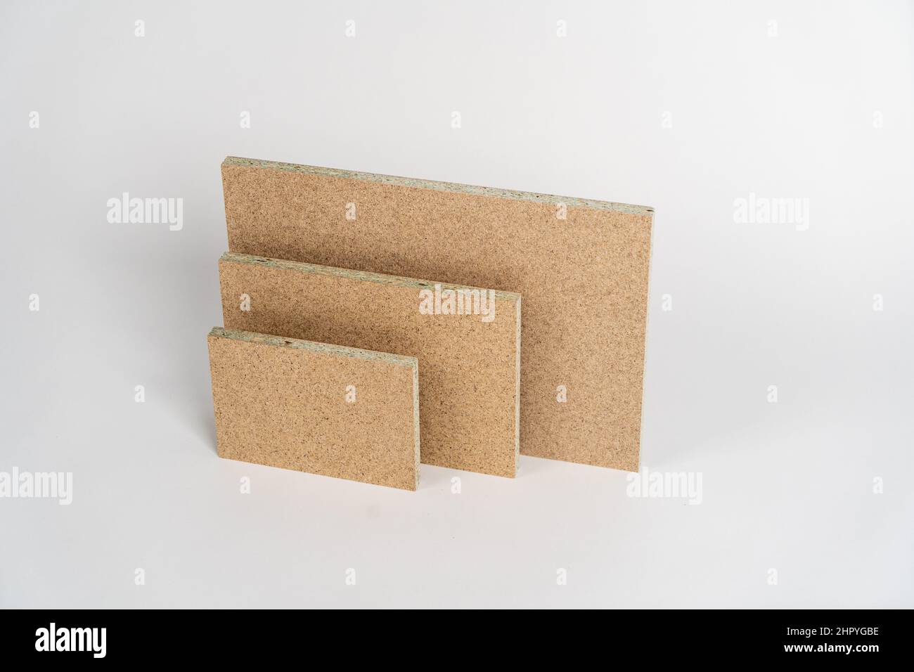 Chipboard building boards on a white background with copy space Stock ...