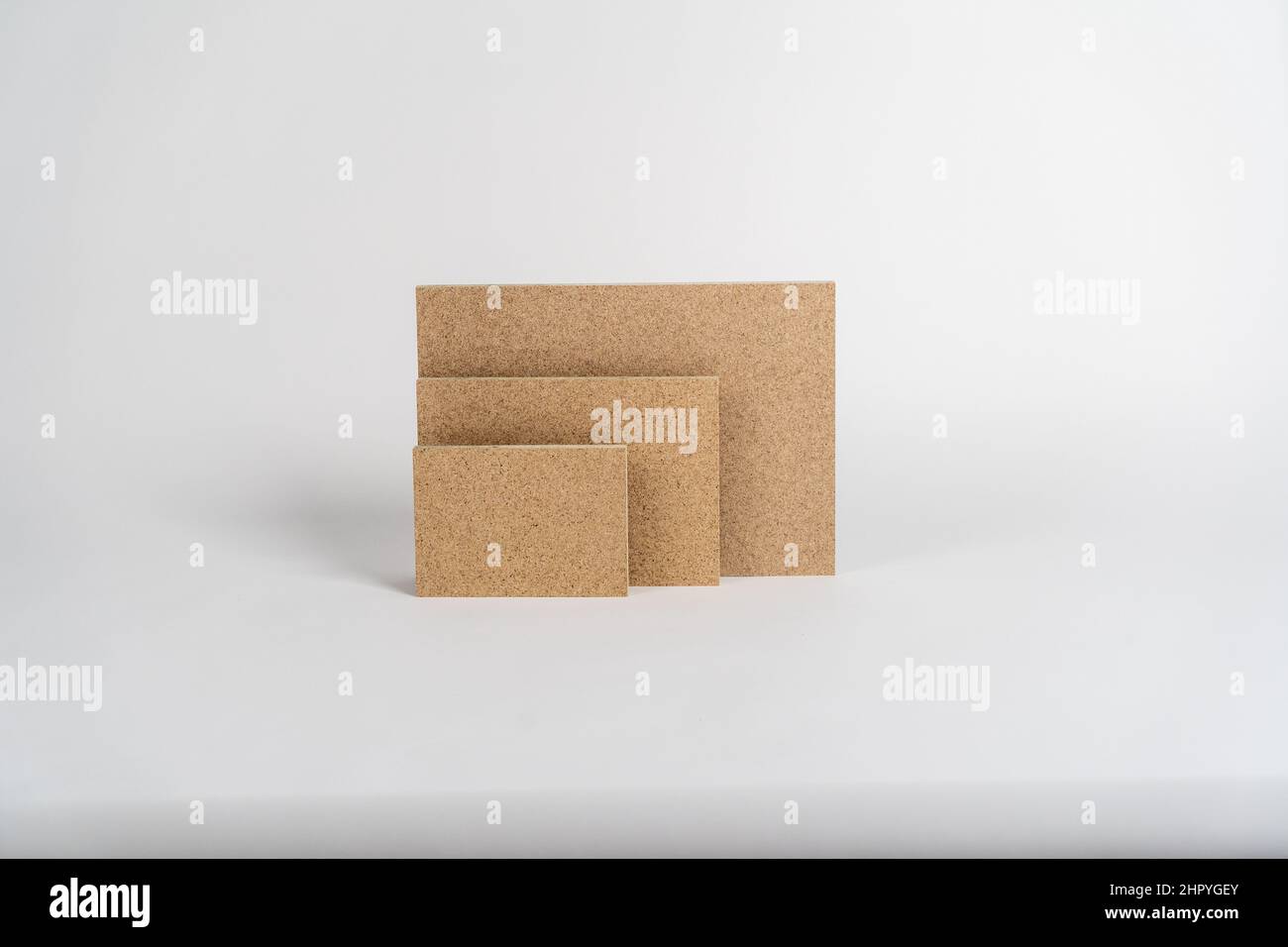 Chipboard building boards on a white background with copy space Stock ...