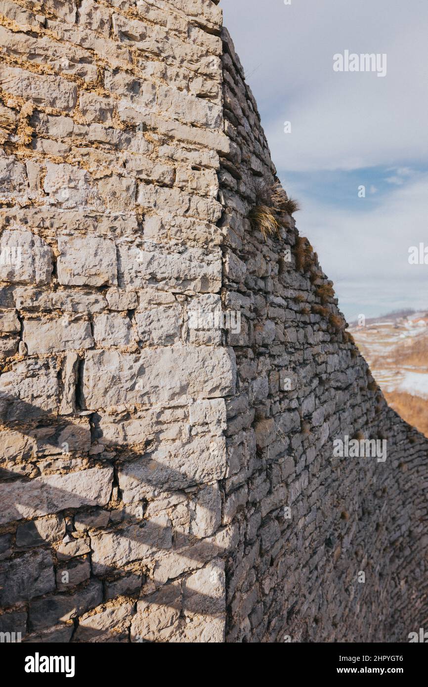 Rough aged stone wall Stock Photo - Alamy