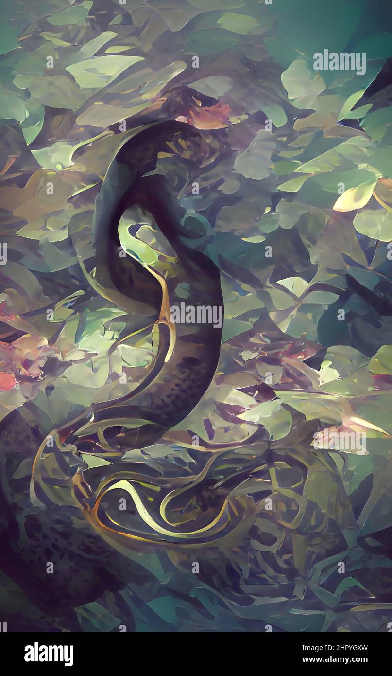 Abstract graphic illustration of a snake on a colorful background Stock ...