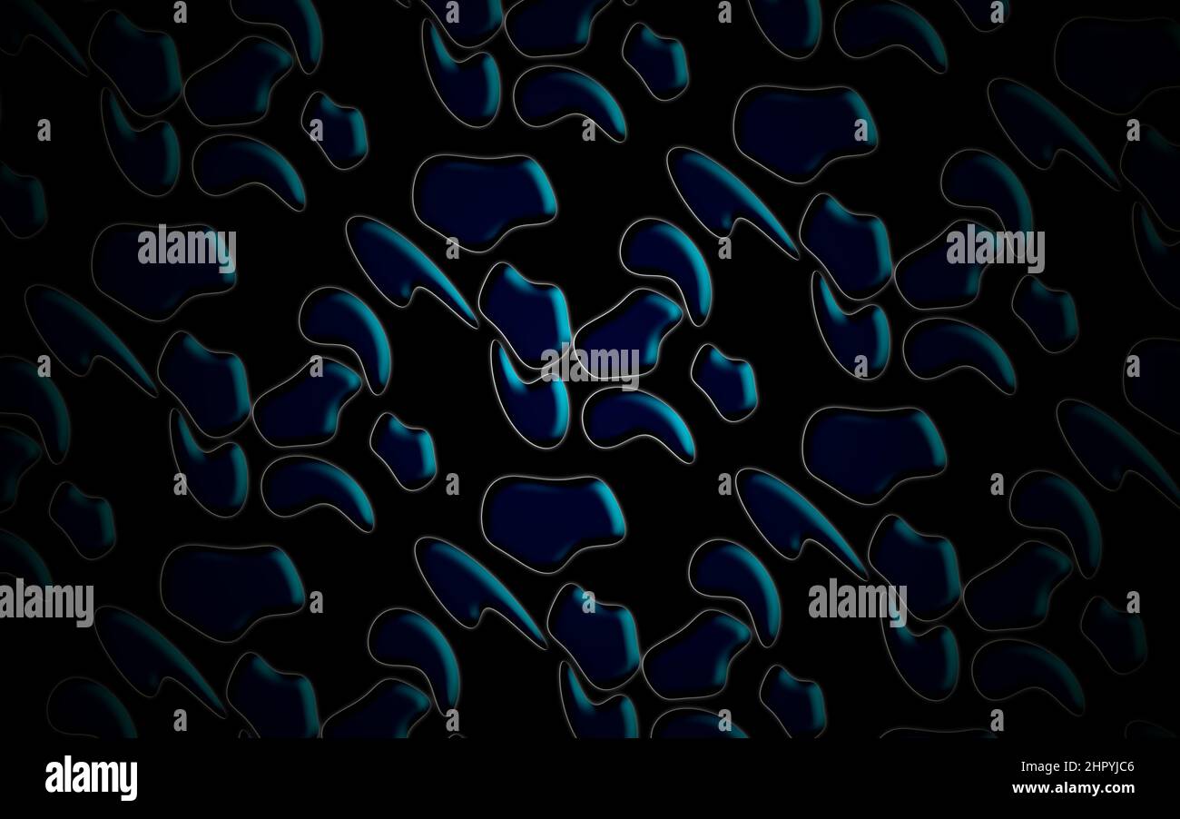 Illustration of blue patterns on a black background Stock Photo - Alamy